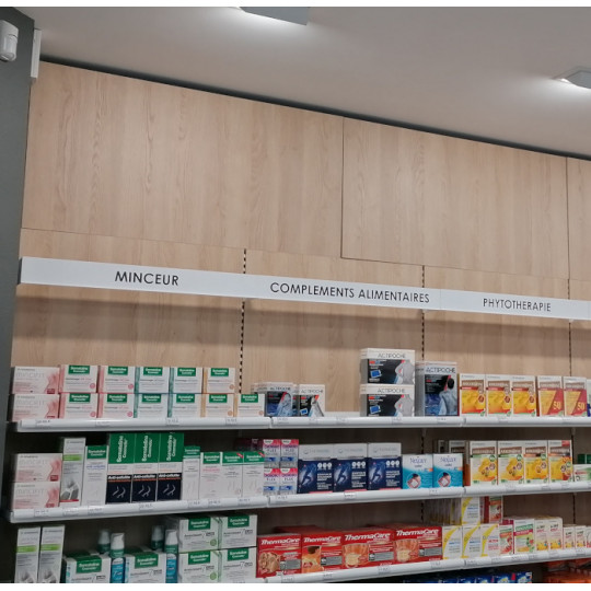 Réalisation d'un bandeau de signalétique rayon de magasin