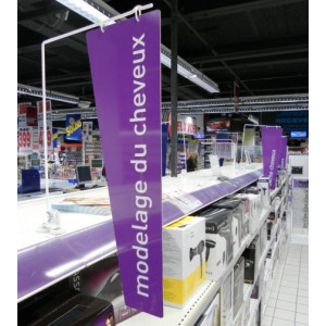 Réalisation de panneau de PLV séparateur verticale pour rayon magasin
