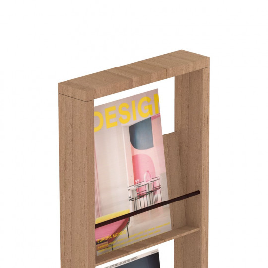 Porte Brochure Mural en Bois à 4 étages + barreaux - SIGMA