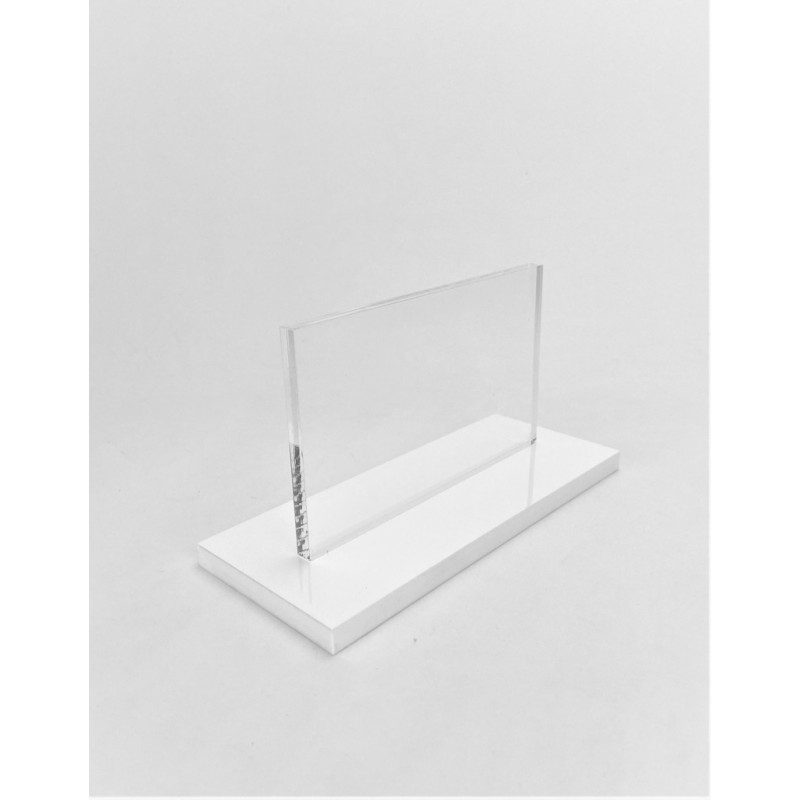 Trophée rectangle plexi transparent personnalisé socle blanc