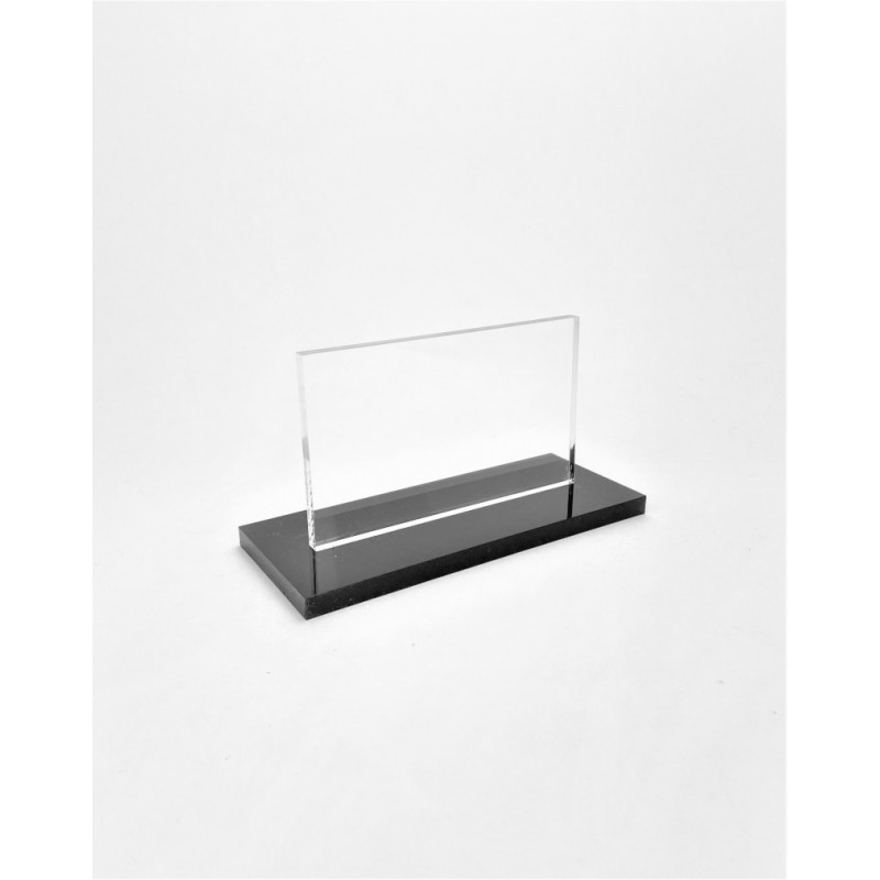 Trophée rectangle plexi transparent personnalisé socle noir