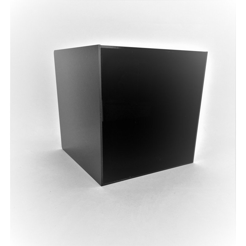 Cube Présentoir Podium en plexi Noir, ouvert 1 côté - SIGMA