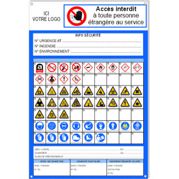 Panneau de sécurité chantier Risques / EPI
