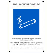 Panneau Rigide à fixer " Emplacement fumeurs " - SIGMA